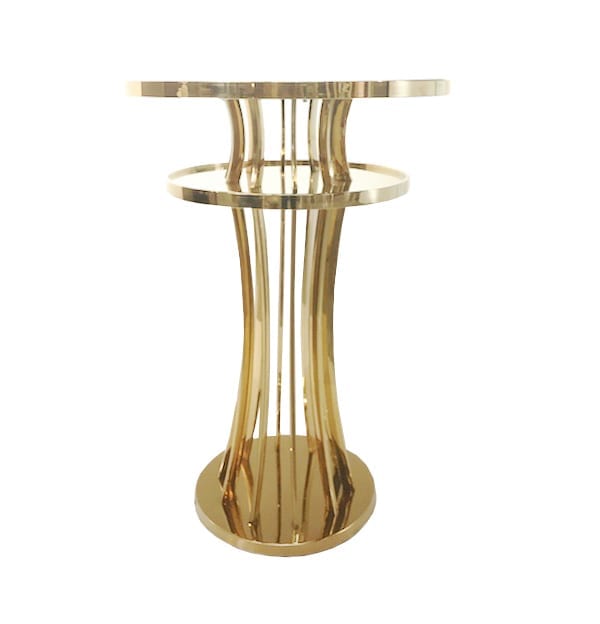 Gold Round Cocktail Table – Event City