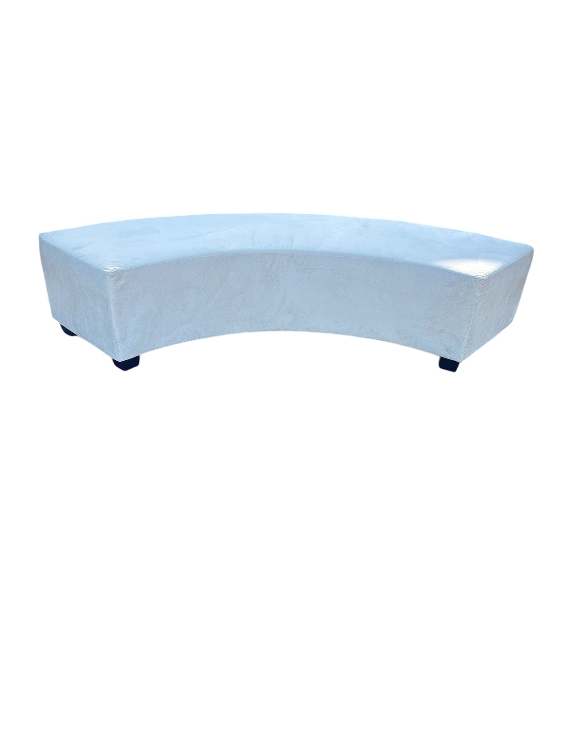 Ivory Velvet Serpentine Bench – Event City