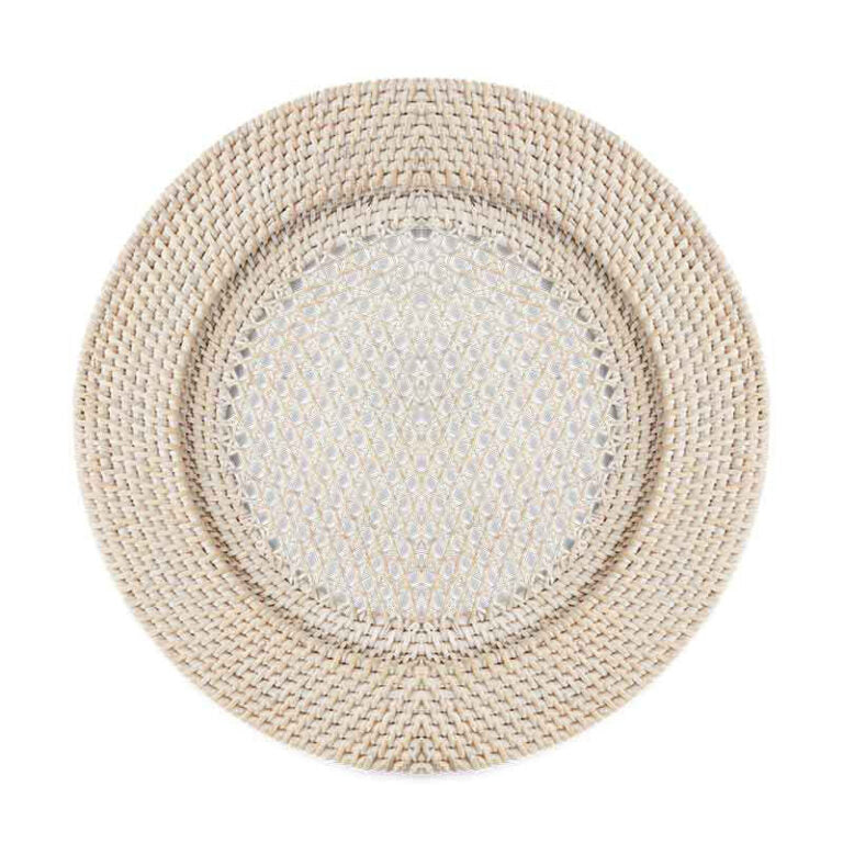 Whitewash Rattan Charger – Event City